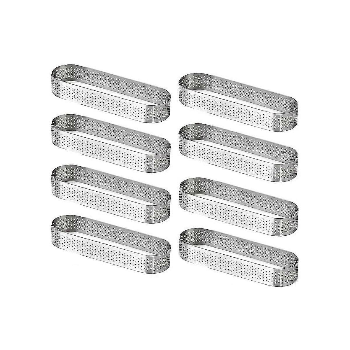 8pcs Oval Tartlet Molds,french Dessert Mousse Fruit Pie Tart Ring ...