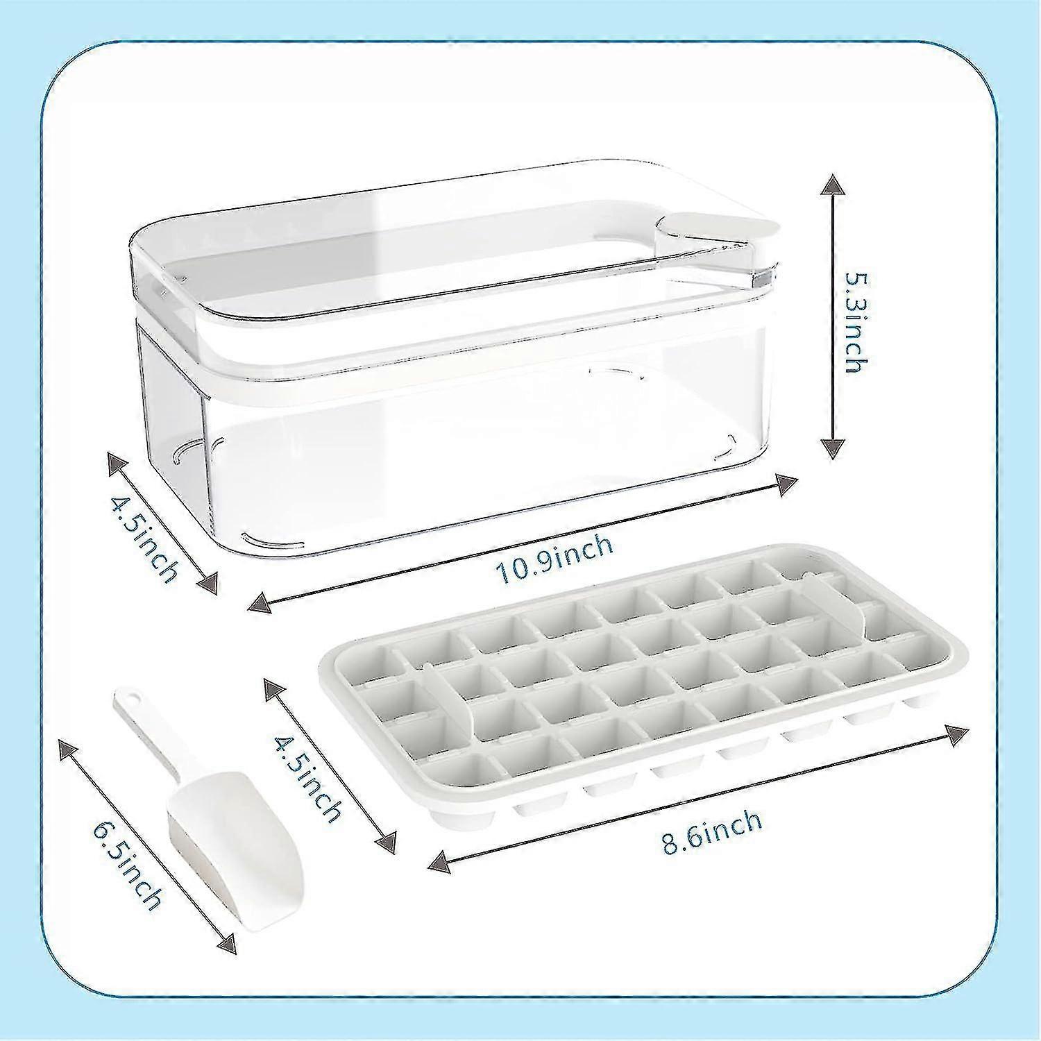 Ice Cube Tray with Lid and Bin, 2 Pack Ice Cube Trays for Freezer, 64 ...