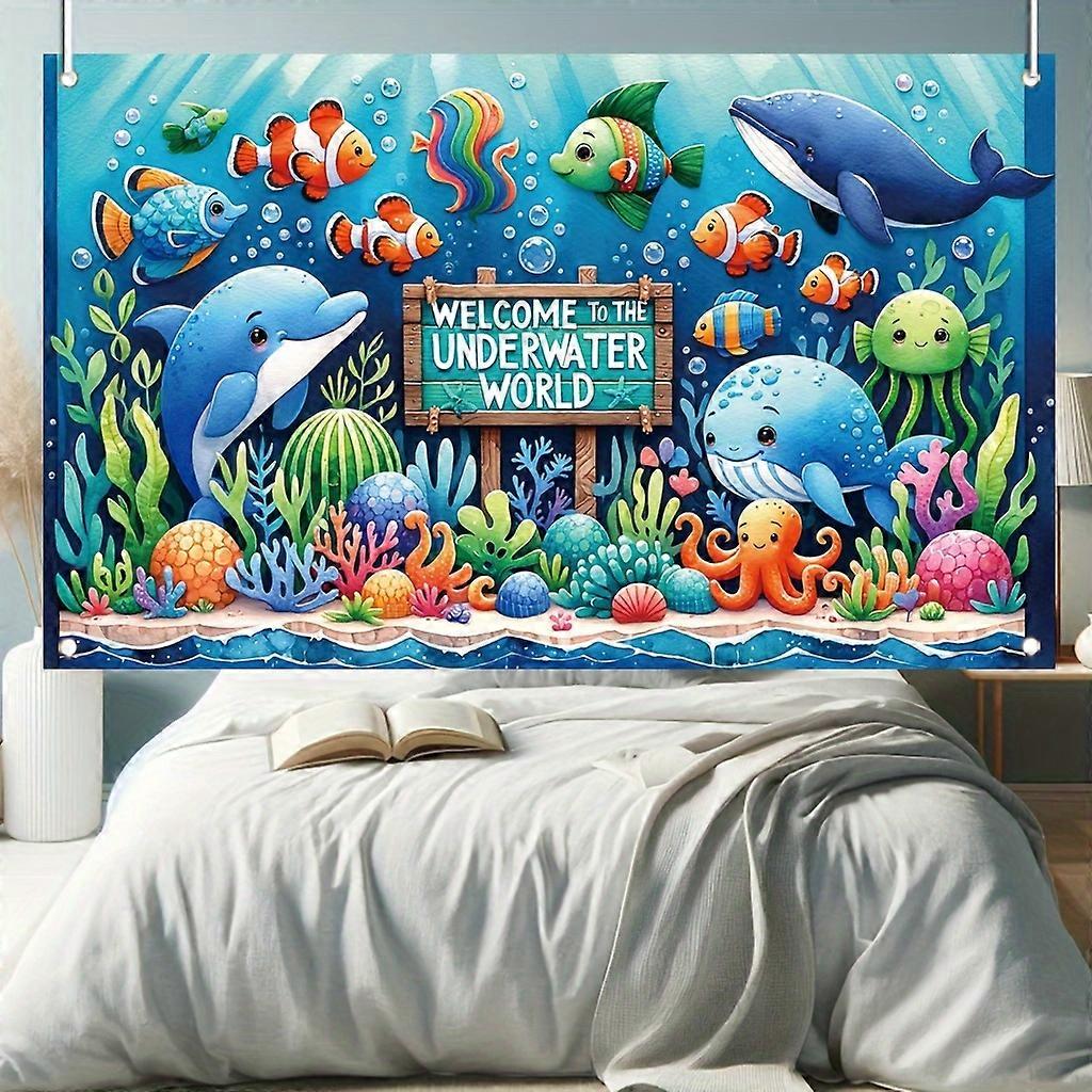 1pc Welcome To The Underwater World Background, Background Cloth, Party ...