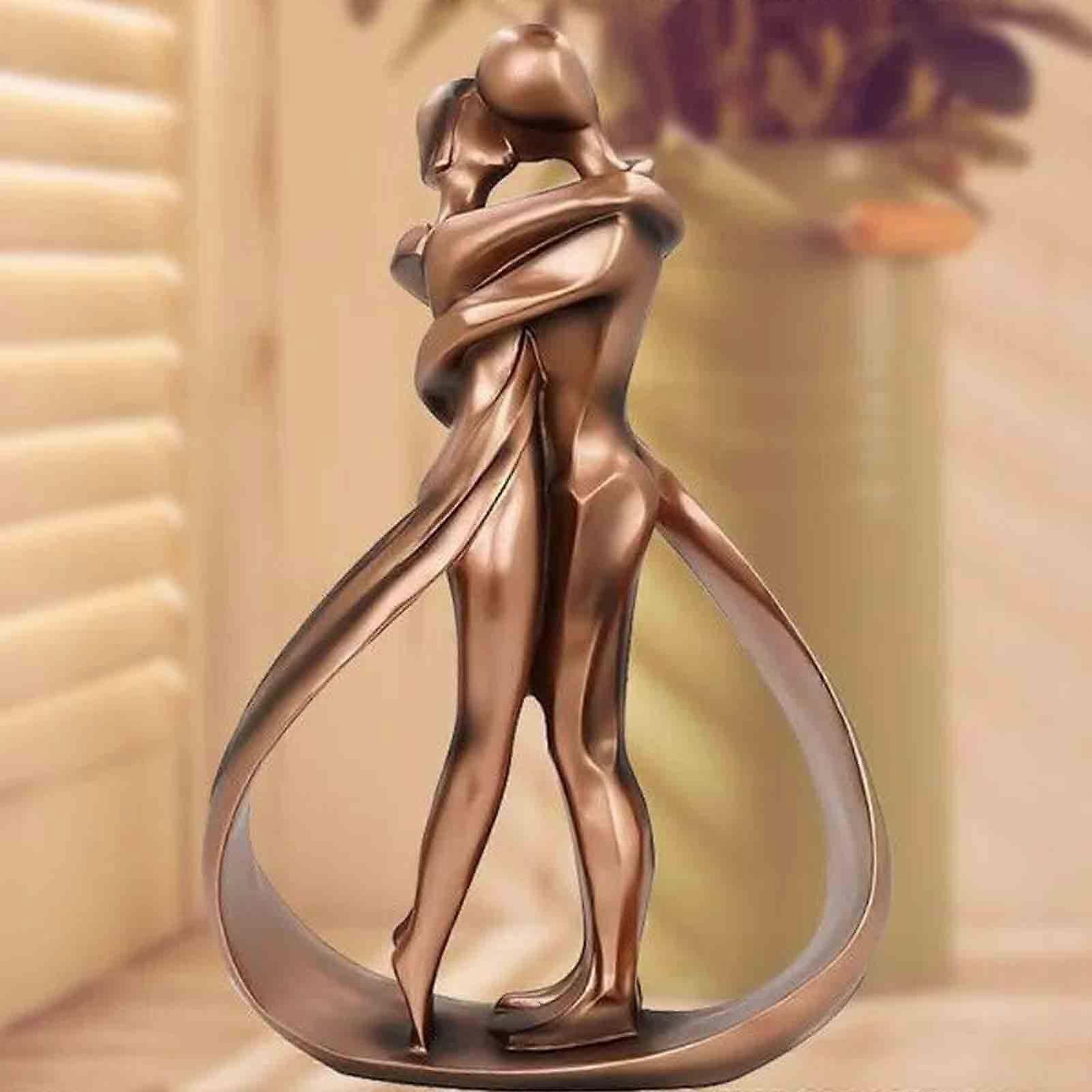 Romantic Lovers Embrace Statue, Couple Kissing Resin Abstract Ornament Figurine | Fruugo UK