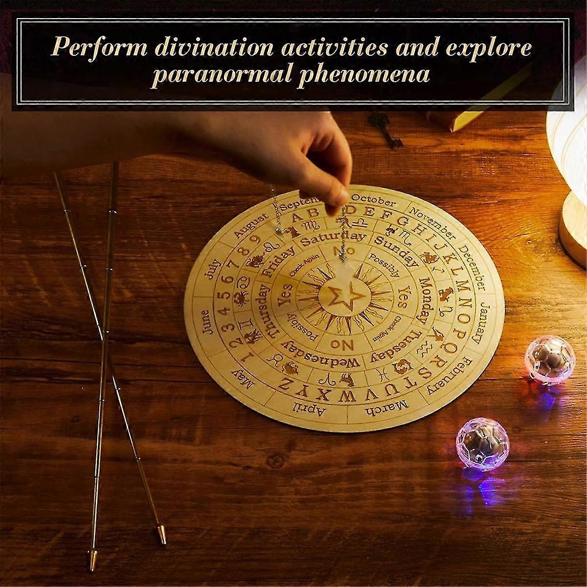 1 Set Copper Dowsing Rods Spiritual and Pendulum Board Kit for the ...