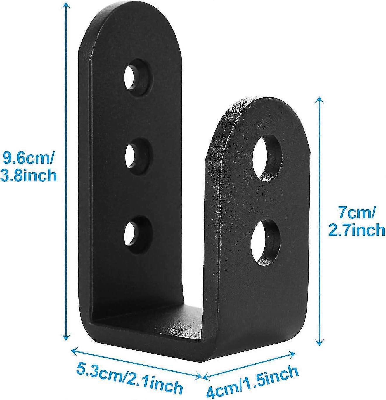 2x4 Door Barricade Brackets, Black Iron Metal U Bracket, Heavy Duty ...