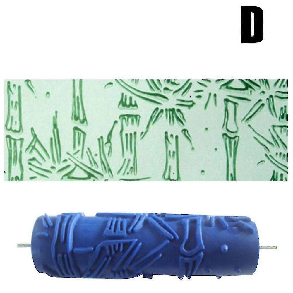 7 Inch Rubber Printing Pattern Roller Wall Paint Rubber Roller Embossed Flower Pattern Diy ...