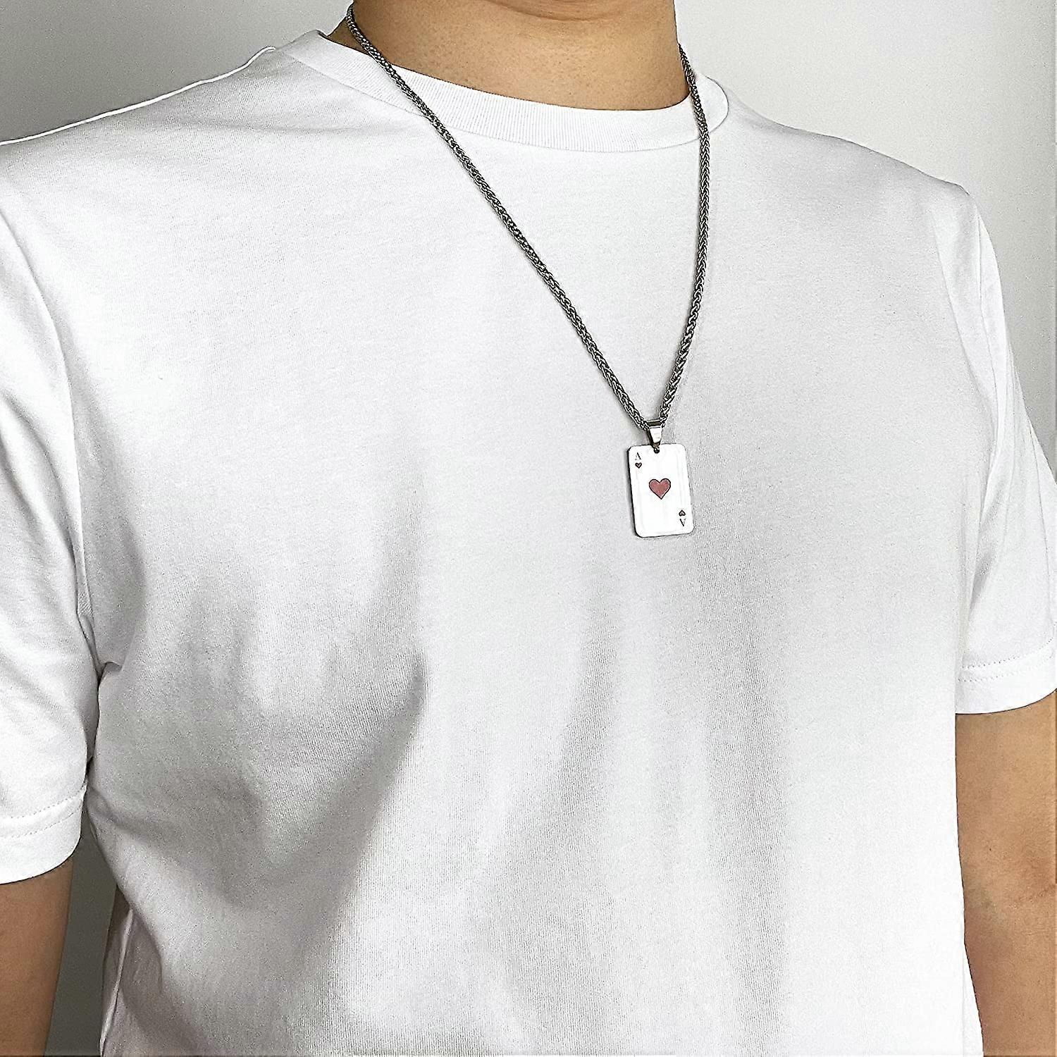 Stainless Steel Ace of Spades Pendant Necklace for Men and Women Small ...