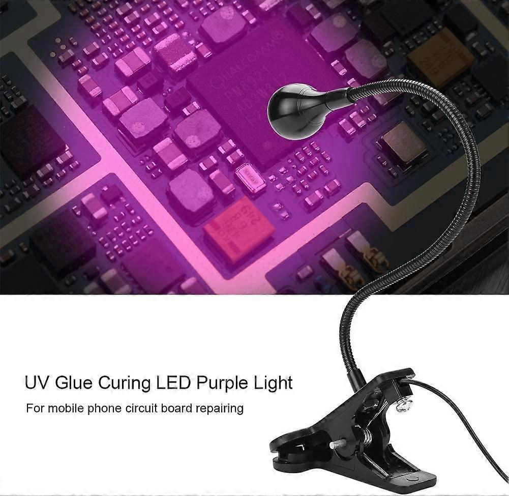 Big Chip Black LED UV Lamp with Gooseneck and Clamp for UV Gel Nail ...