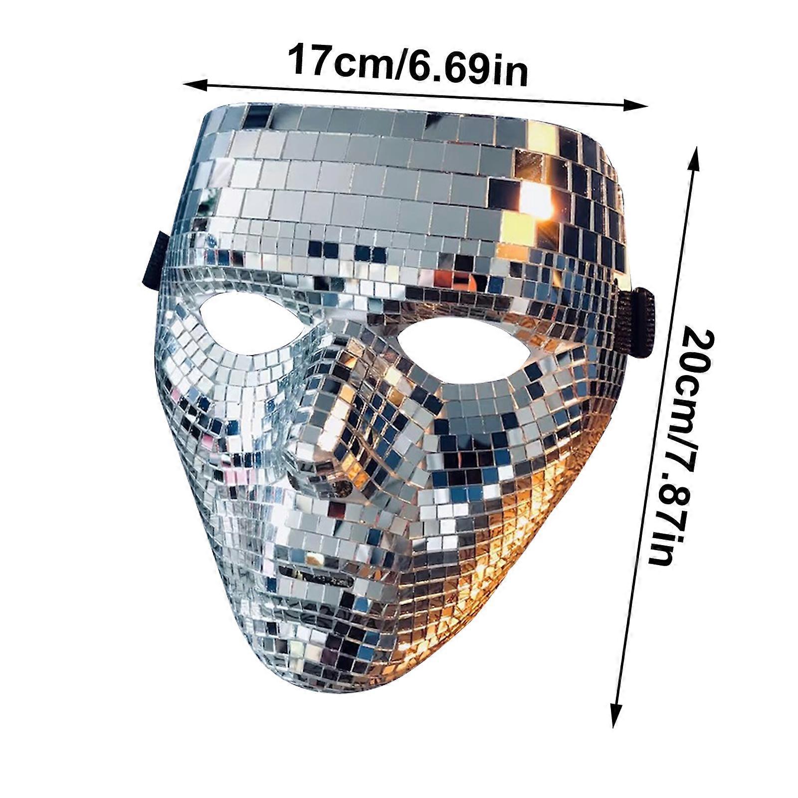 New Party Mask Shiny Mirror Mask Glitter Face Disco Ball For Dj Stage ...