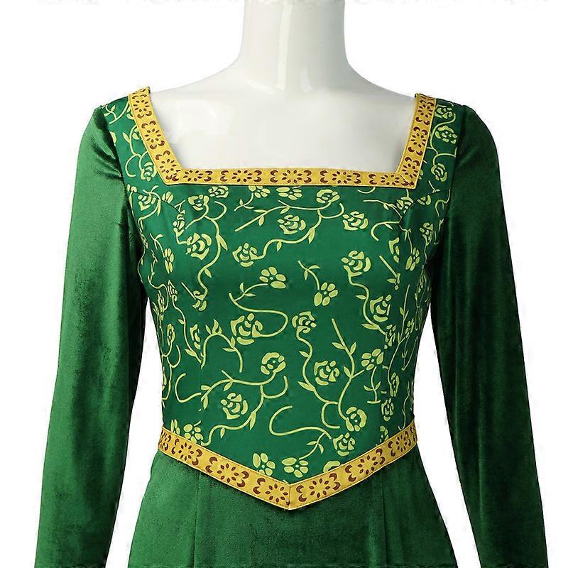 Monster Shrek Fiona Princess Cosplay Costume Fiona Princess Green Long ...