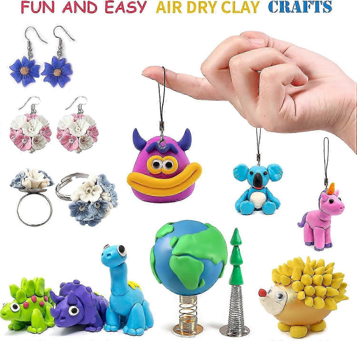 Air Dry Clay, 24 Colors Modeling Clay Kit with 3 Sculpting Tools, Magic ...