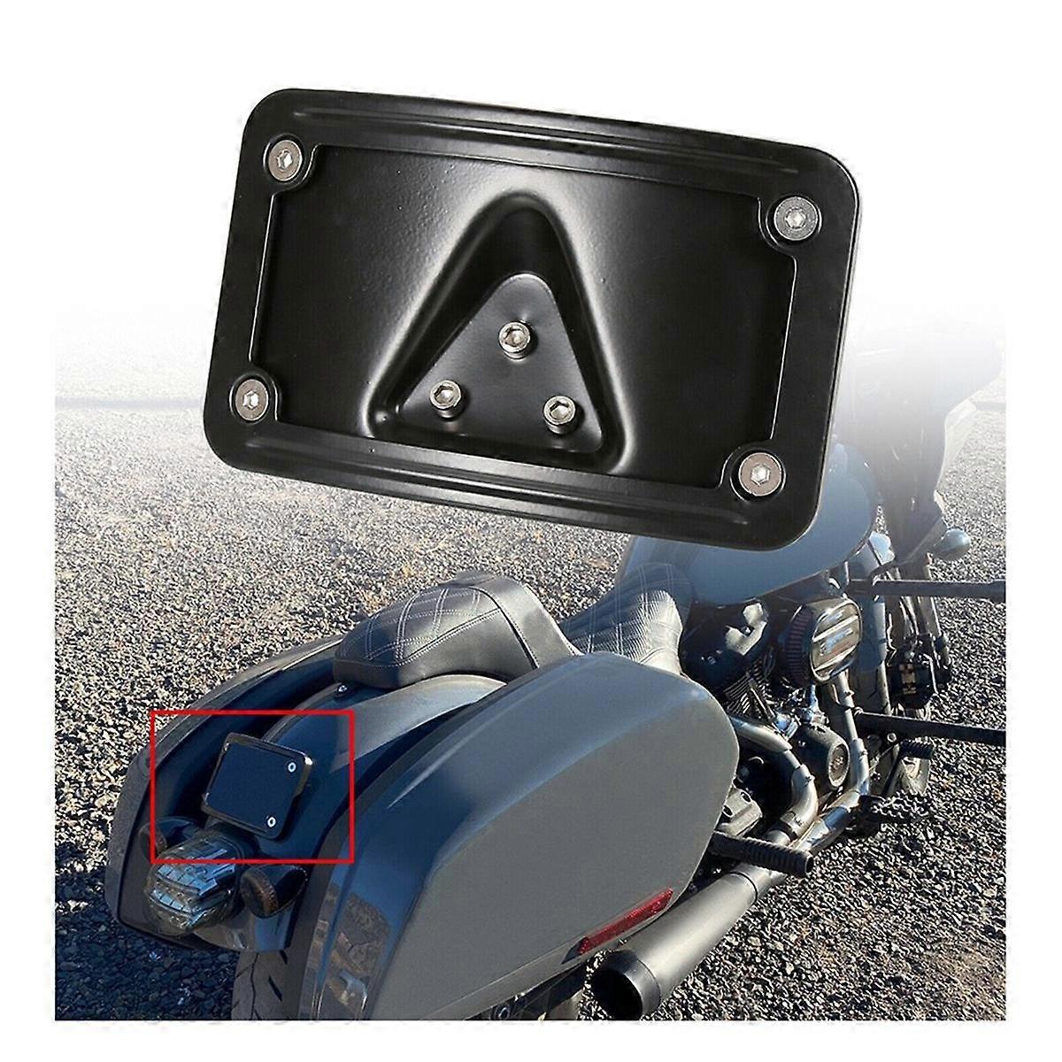 Motorcycle Curved Laydown License Plate Mount Bracket for Softail 3Hole ...