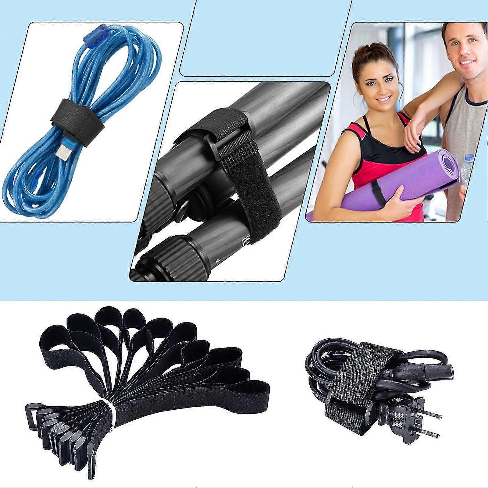 5Pcs Fastener Straps with Hook-Loop Plastic Buckle Strong Adhesion Wear ...