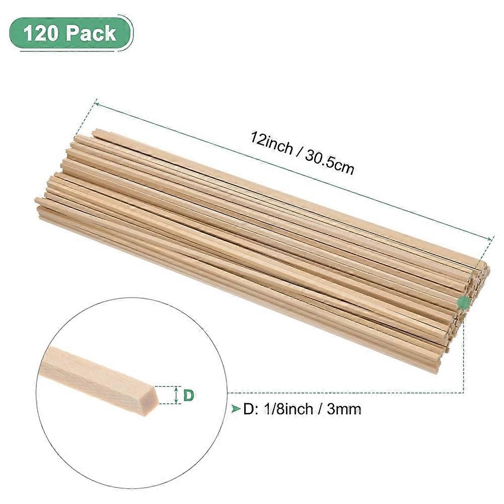 Wood Square Dowel Rods, 1/8 X 12 Inch Unfinished Wooden Square Dowel ...