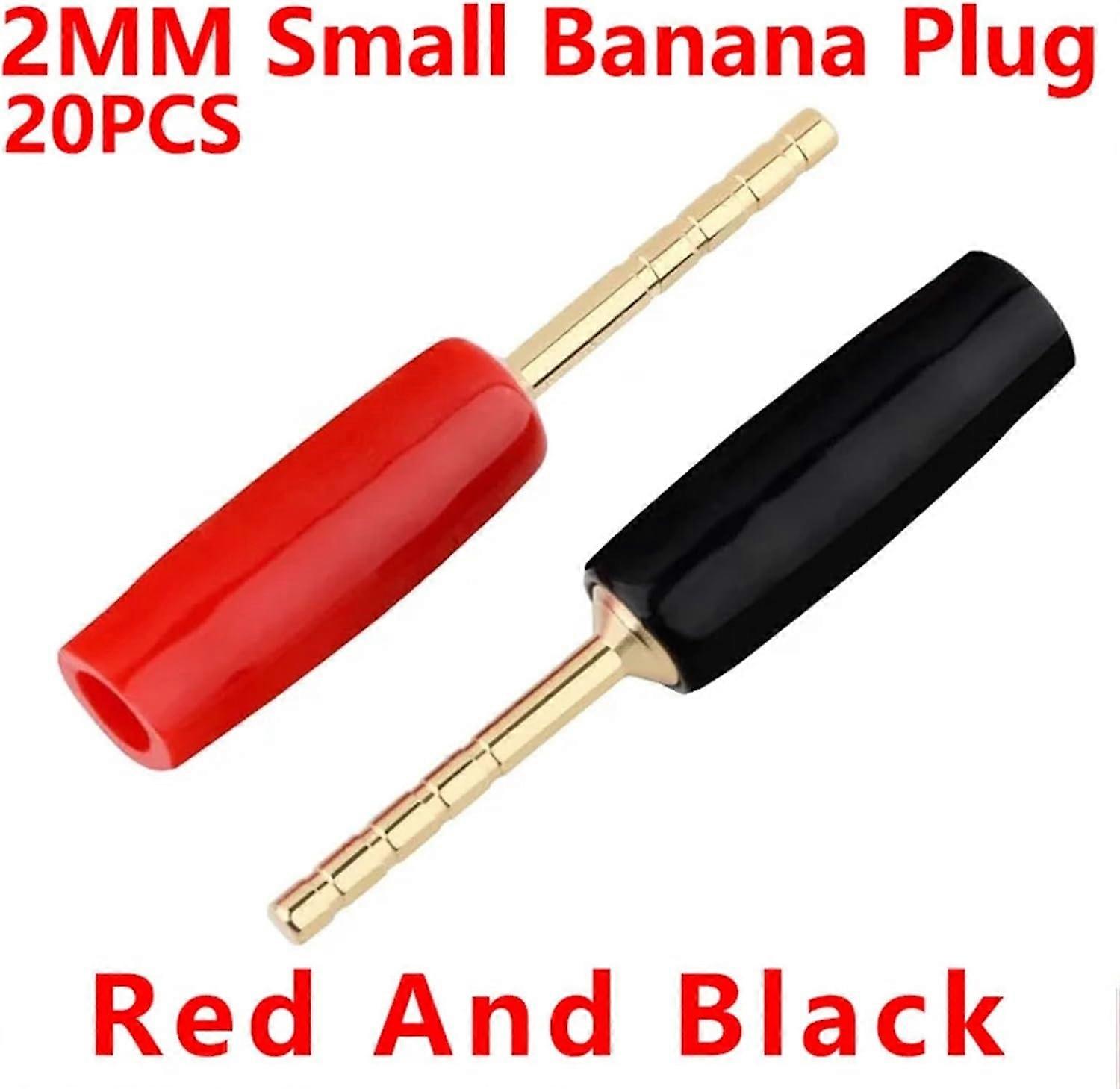 2mm Small Banana Plug Pin Connector 20PCS Copper Gold Plated Straight ...