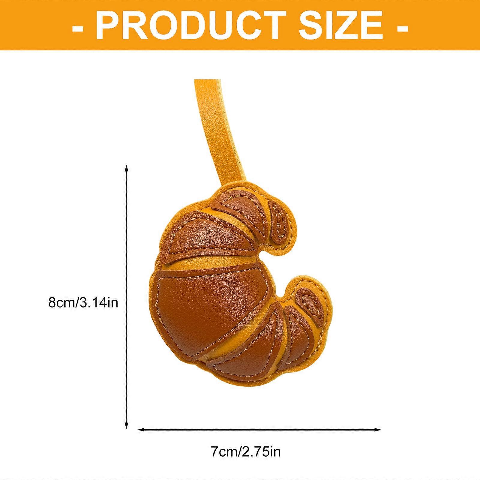 Aesthetic Keychain Charms,Leather Croissants Bag Charm Pendant ...
