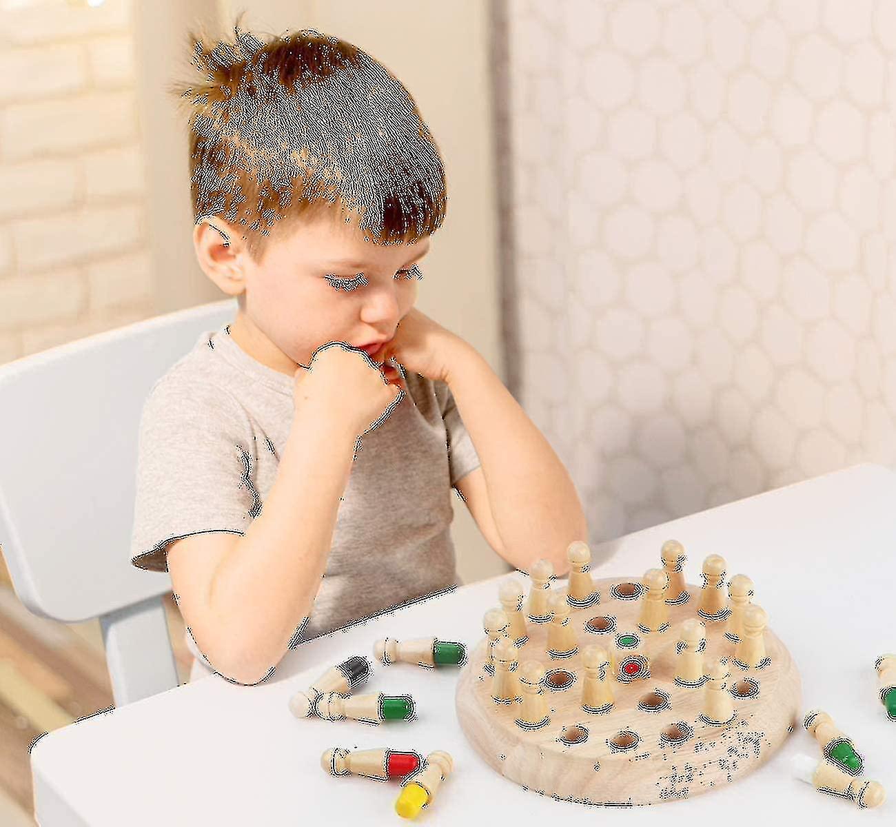 Hockey Toys Wooden Memory Chess Color Memory Chess Kids Wooden Memory ...