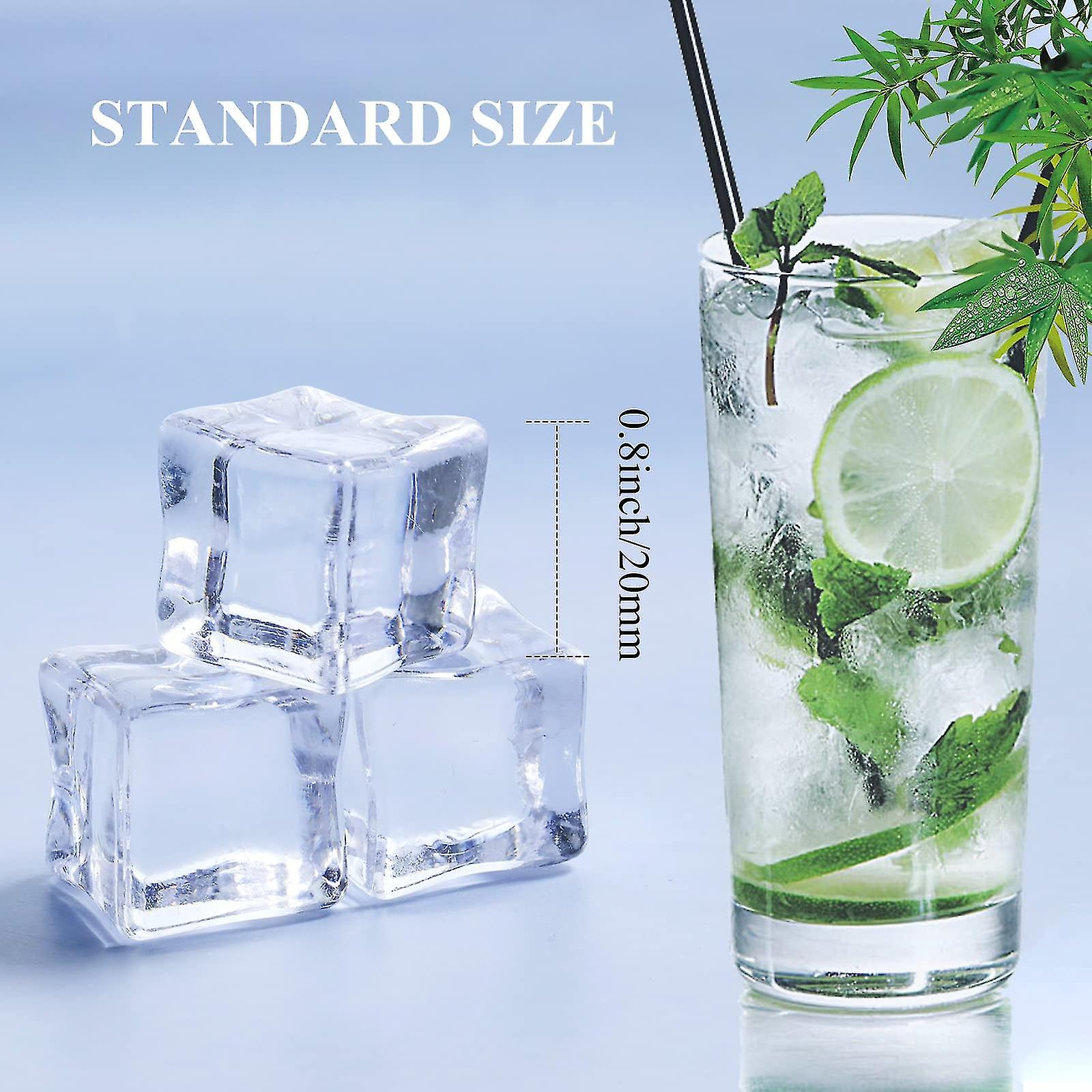 100 Pieces Clear Fake Ice Cubes Square Acrylic Gems Acrylic Clear Ice ...