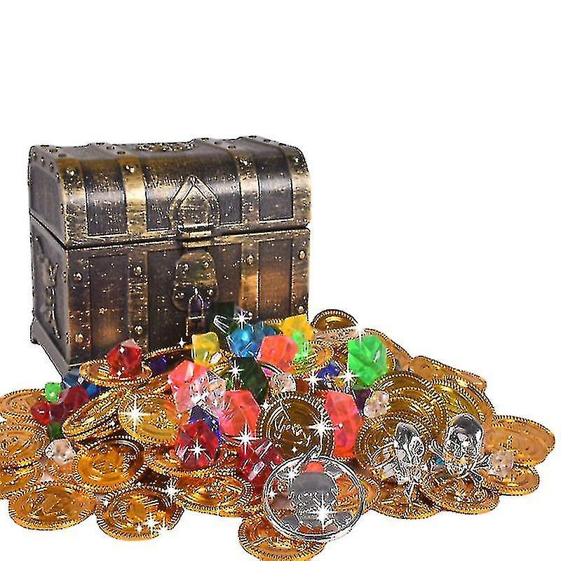 Treasure Chest Pirate Gold Coin Pirate Treasure Toy | Fruugo UK