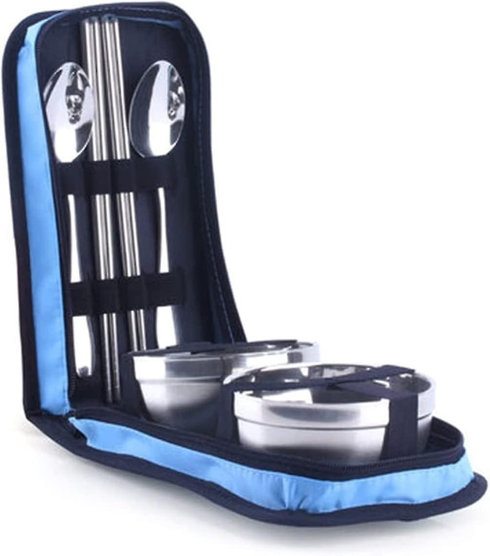 Outdoor Stainless Steel Tableware Picnic Tourist Set Portable Camping ...