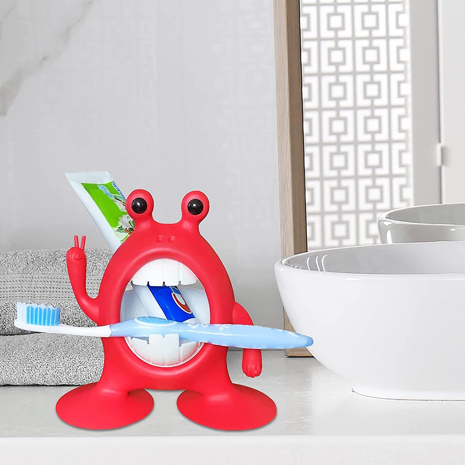 Kids Toothbrush Holder,cute Cartoon Fun Frog Toothbrush & Toothpaste ...