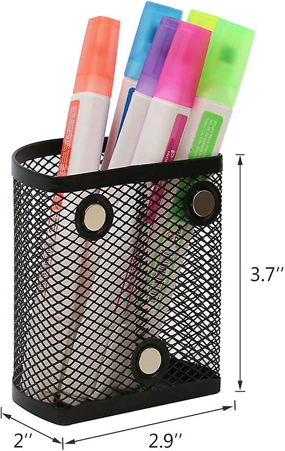 Magnetic Pencil Holder for Refrigerator, 2 Pack Metal Basket Pen Holder ...