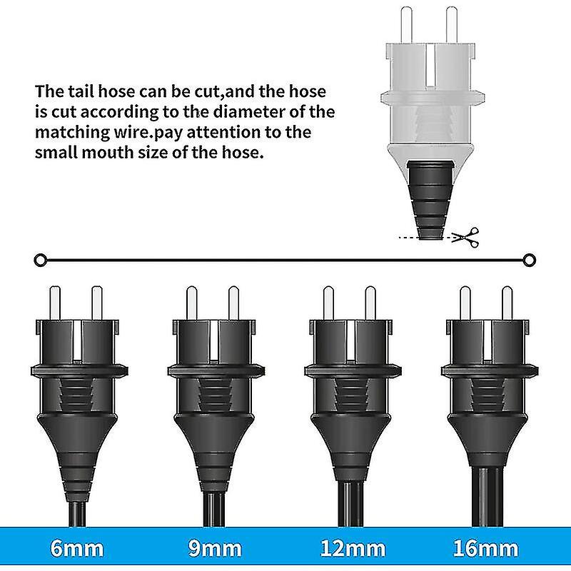 Replacement Plugs [4 Pack] Standard Male Electrical Sockets, 4 X Rubber ...