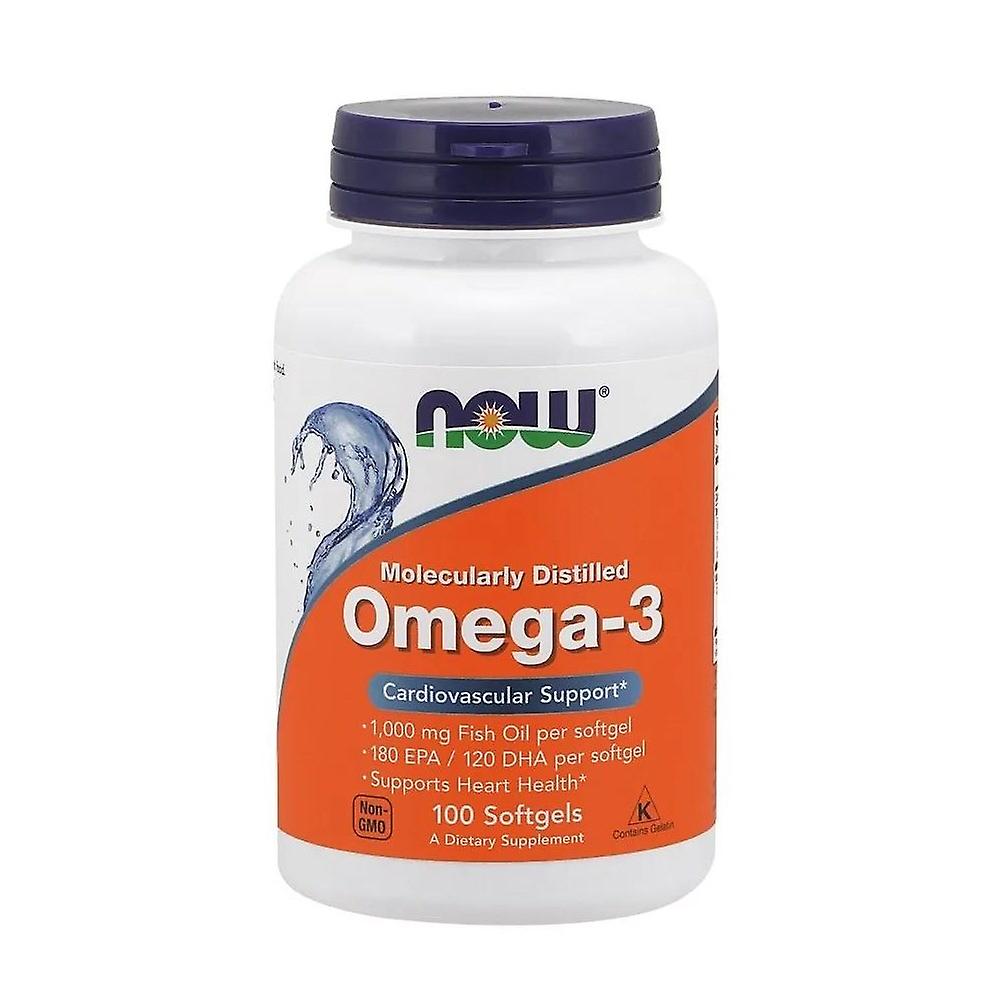 NOW Foods omega 3, molecularly distilled fish oil, 100 capsules 264 ...