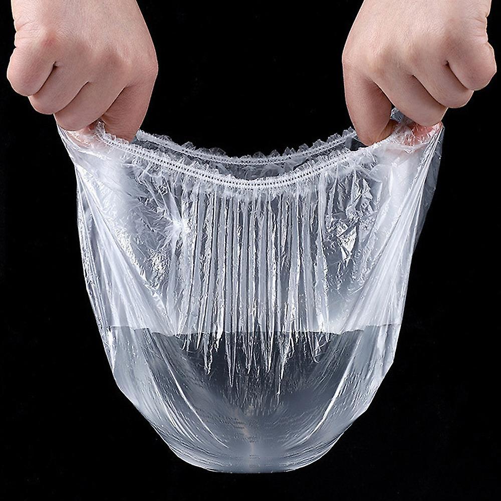100pcs Disposable plastic bag Food Cover Wrap Elastic Food bags Storage ...