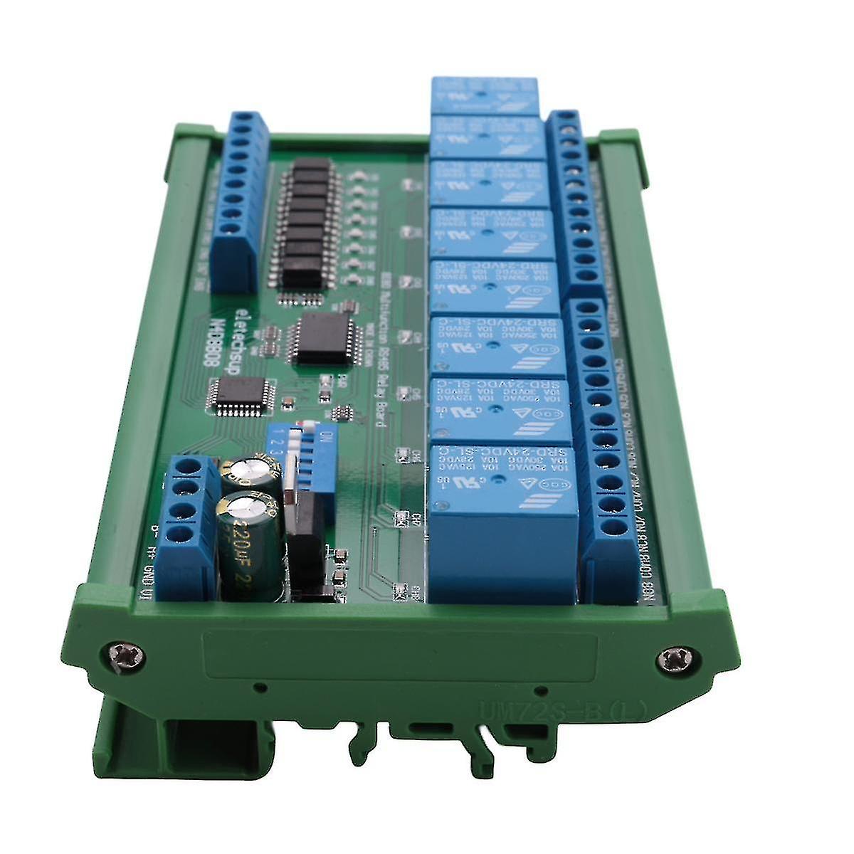 Dc 24v 8 Rs485 Relay Board Modbus Rtu Uart Remote Control Switch Din35 ...