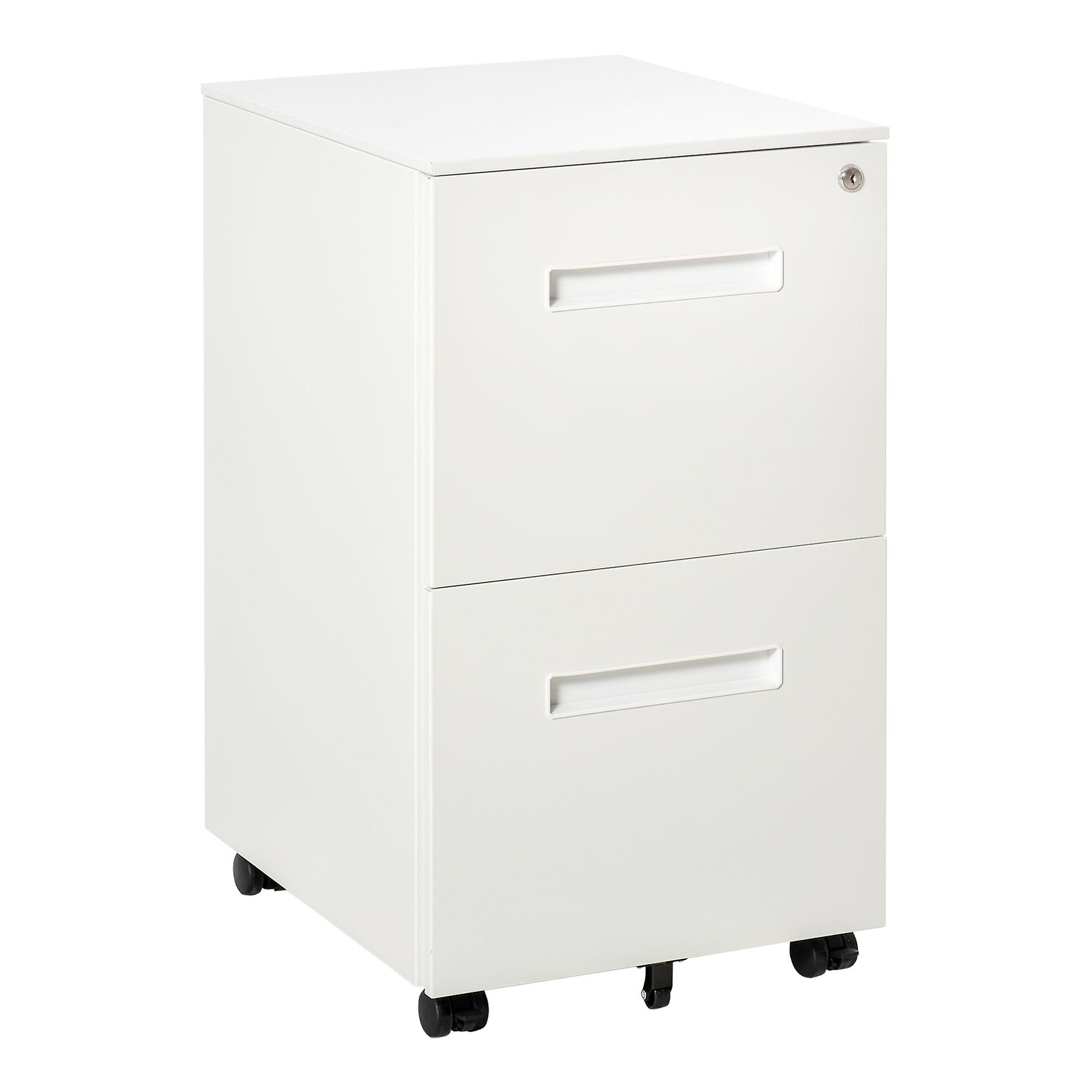 Vinsetto Mobile Lockable File Cabinet w/ Adjustable Hanging File Folder ...