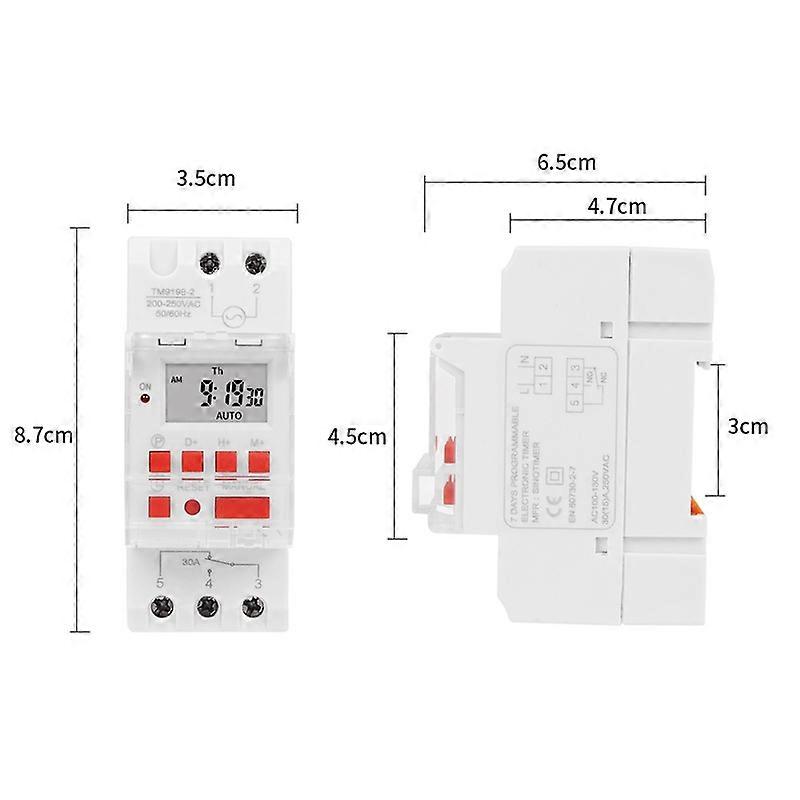 Tm919b 220v 30a Programmable Digital Timer Switch Din Automatic Cycle Timing Controller For