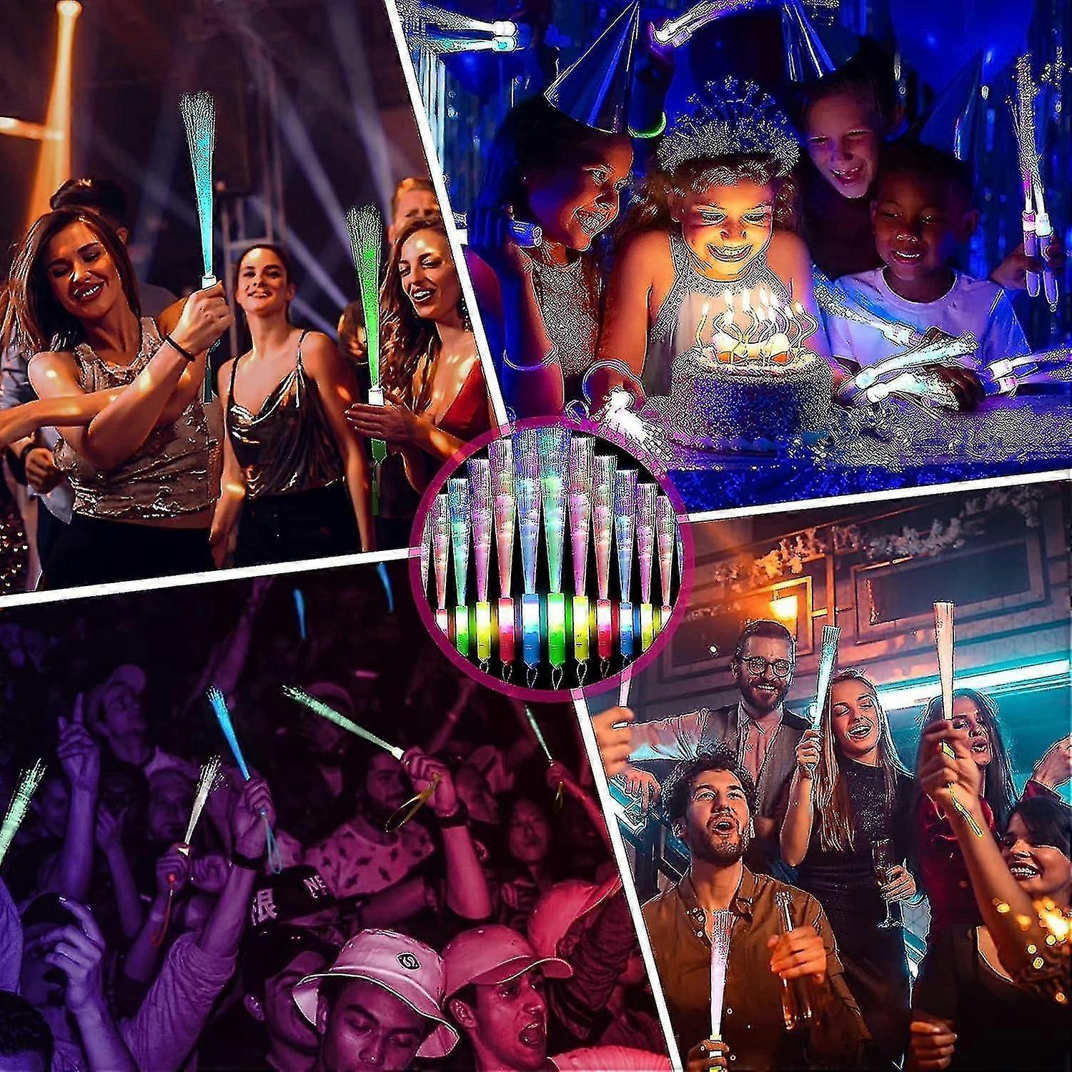 12 Pcs Glow Sticks Led Light Stick Fibreglass Glow Sticks, 3 Modes ...