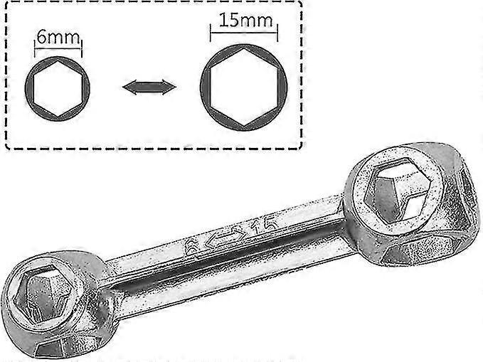 Bone Wrench Bicycle Multi-Wrench Hexagonal Bone Wrench 1 Piece Silver ...