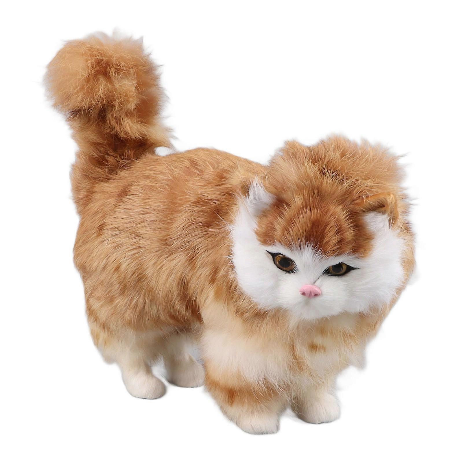 Simulated Cat Plush Toy Realistic Adorable Cat Stuffed Animal Doll Toy ...