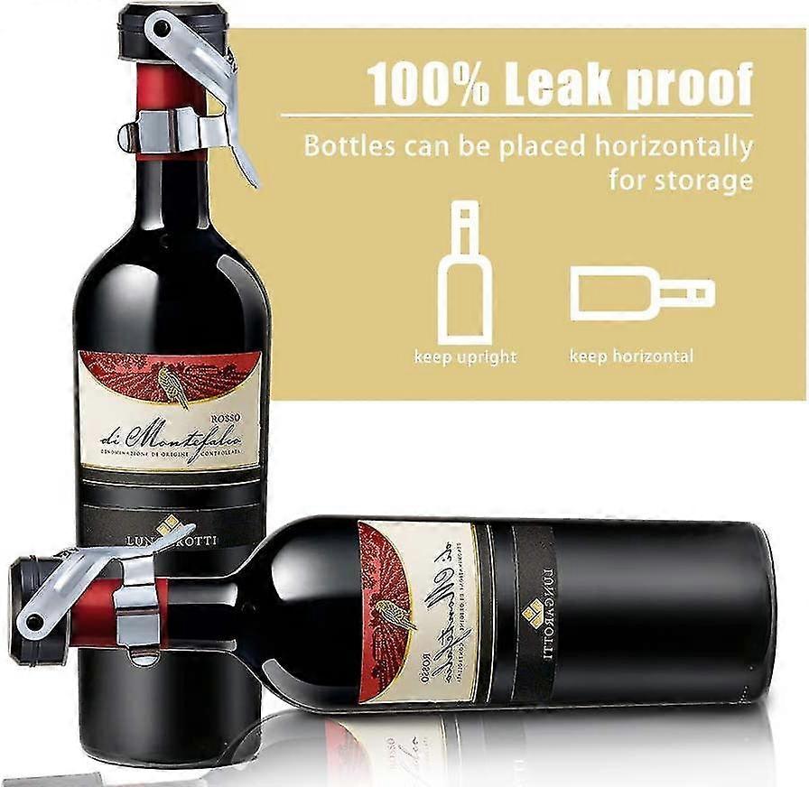 Champagne Stopper, 2pcs Stainless Steel Champagne Bottle Plug Sealer ...