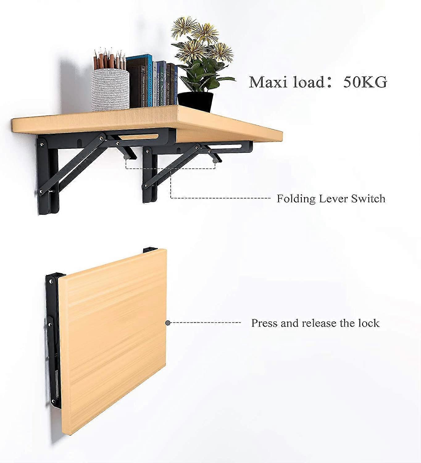 2pcs Folding Shelf Bracket 200mm Folding Bracket Wall Shelf Heavy Duty ...