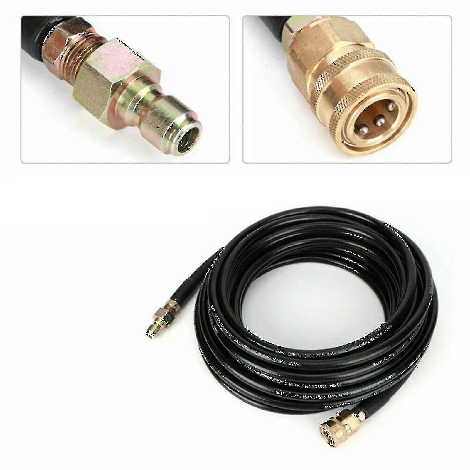 Black 5800psi 50ft High Pressure Washer Tube Cleaning Hose 3/8inch ...