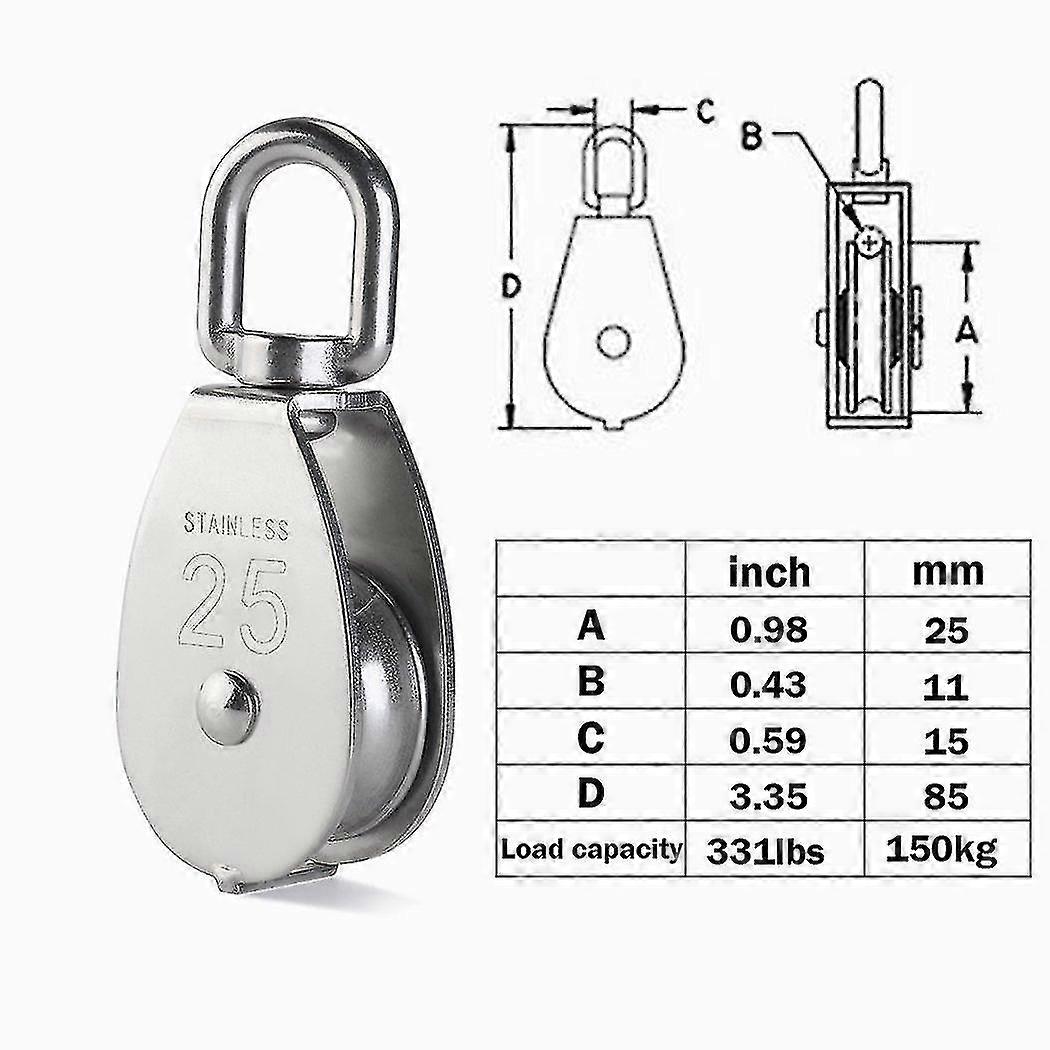 4pcs Single Pulley Block, 304 Stainless Steel Pulley Roller | Fruugo UK