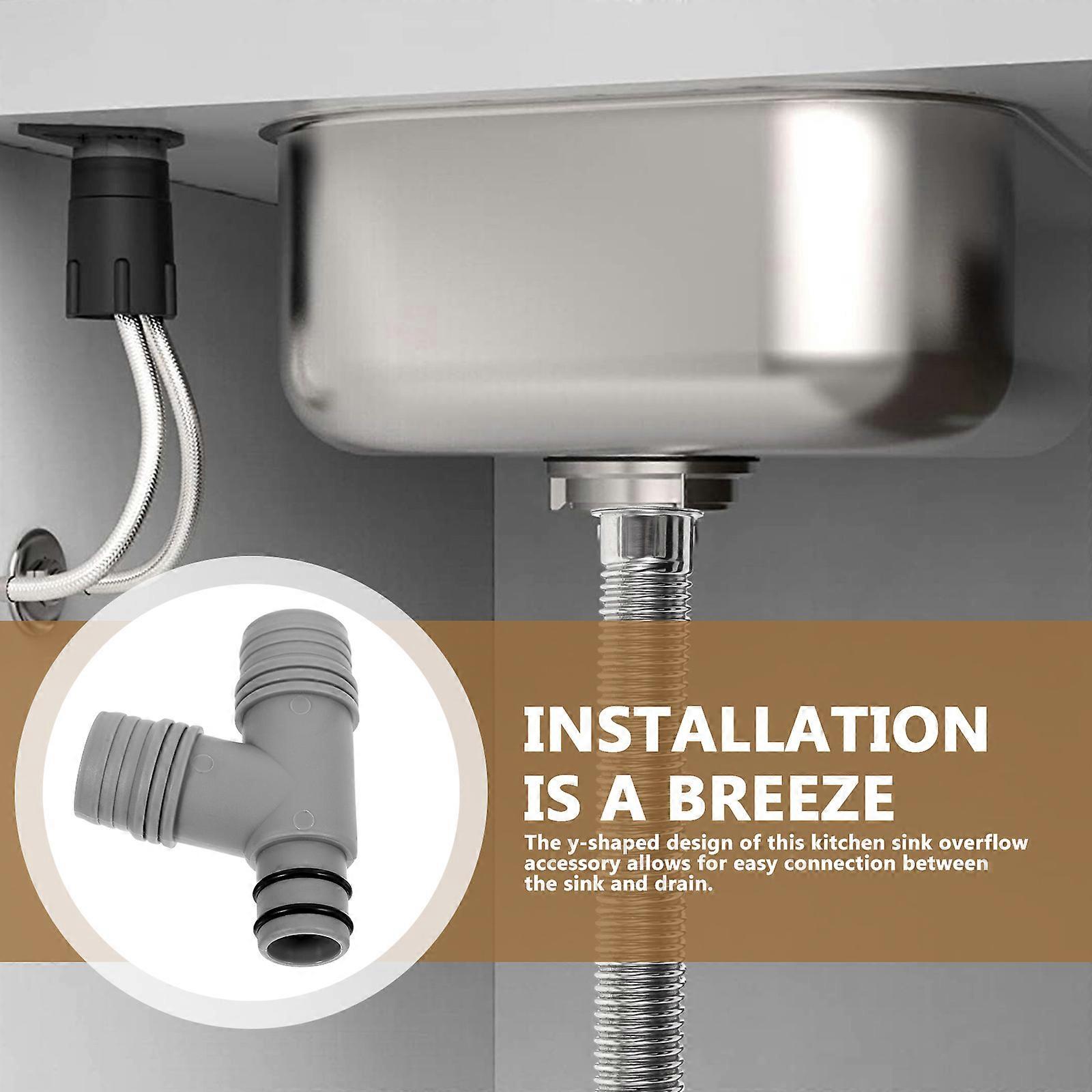 Sink Drain 3-ways Pipe Connector Kitchen Basin Pipe Drain Overflow Pipe ...