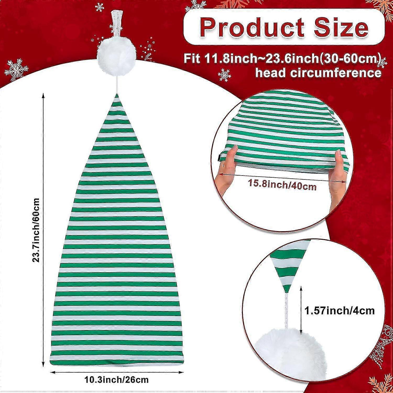 2 Pcs Men's Night Cap Striped Pajama Hat Adjustable Sleeping Caps With ...