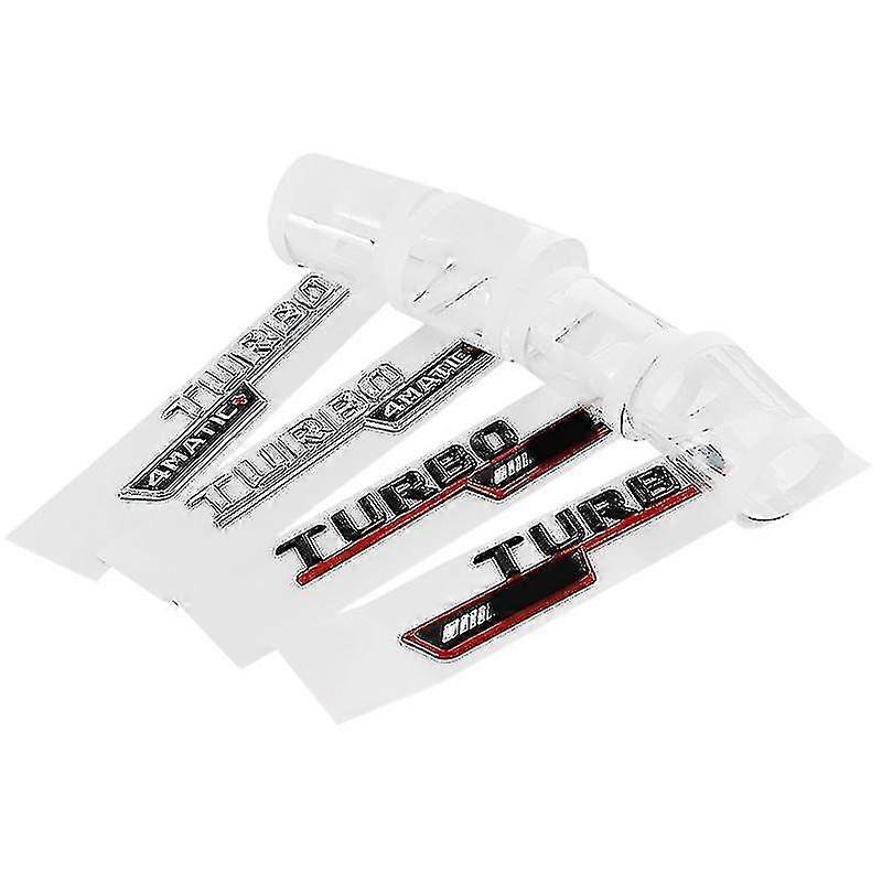 3d Abs Black Turbo Amg Logo Turbo 4matic Emblem Car Fender Badge For ...