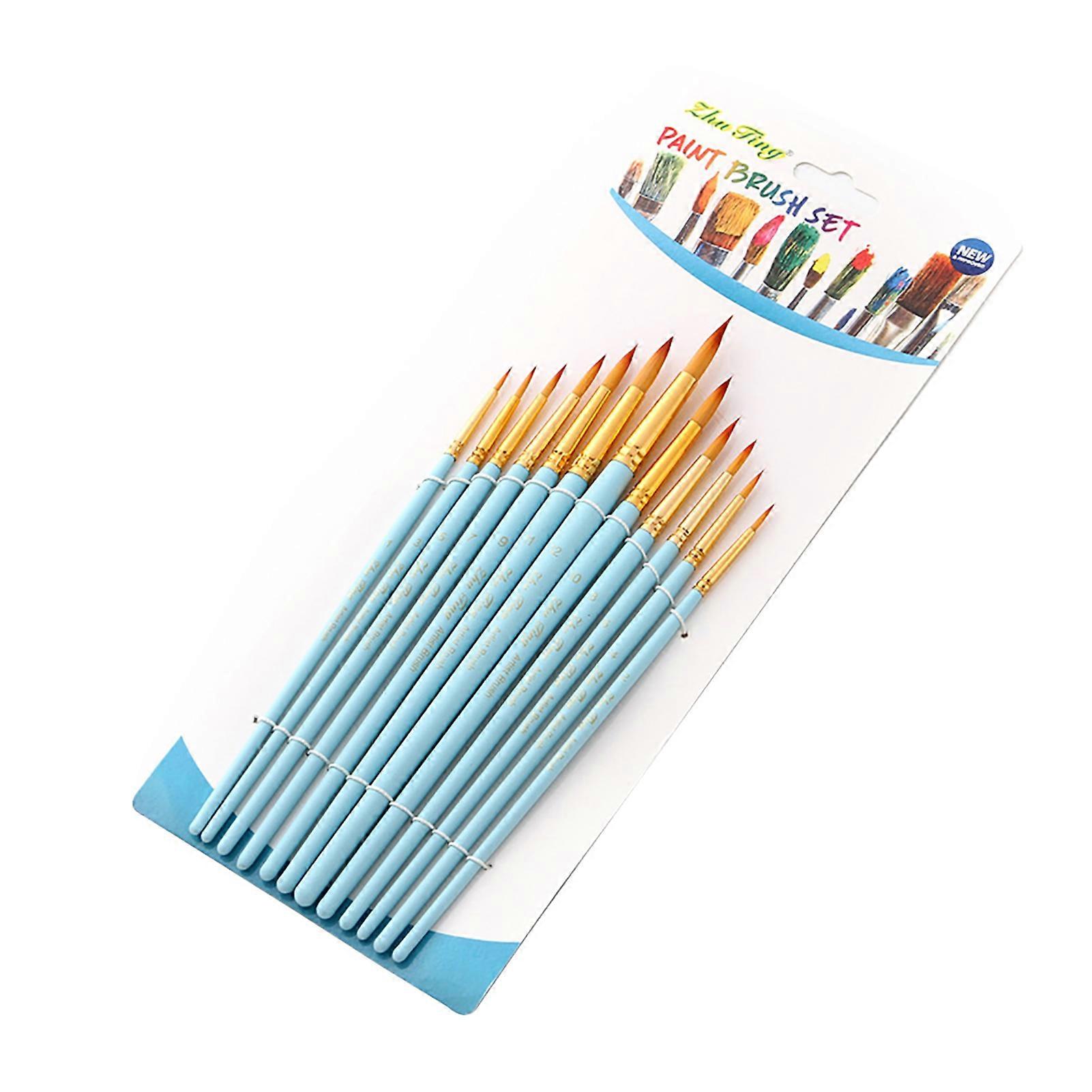 12pcs Professional Artist Paintbrush Set Round Pointed Tip Paint ...