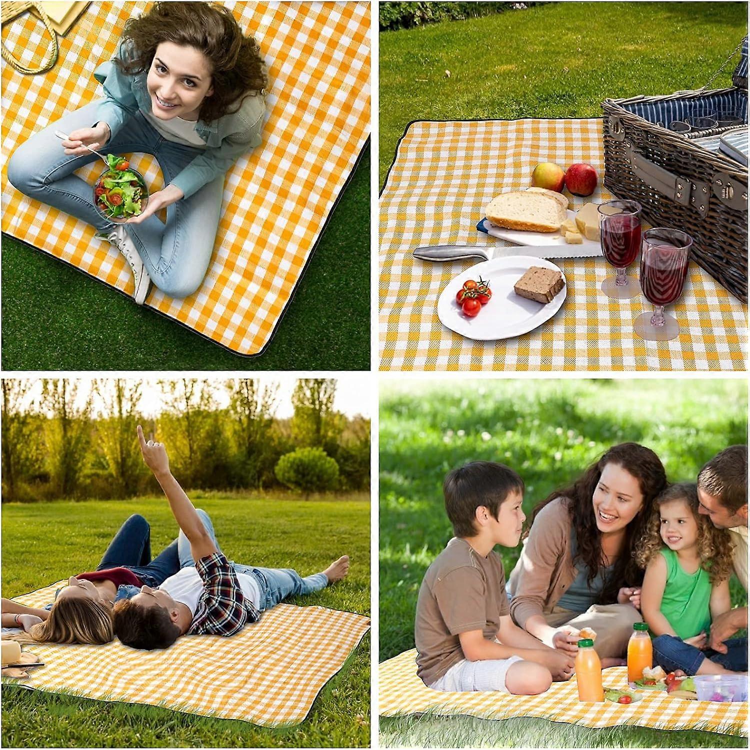 Picnic Blankets, Large Picnic Blanket Waterproof Backing, Foldable ...
