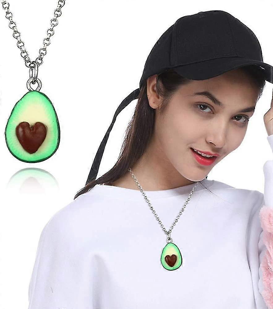 For 2 Pieces BFF Chain Pendant: Green Avocado for Couples, Love ...