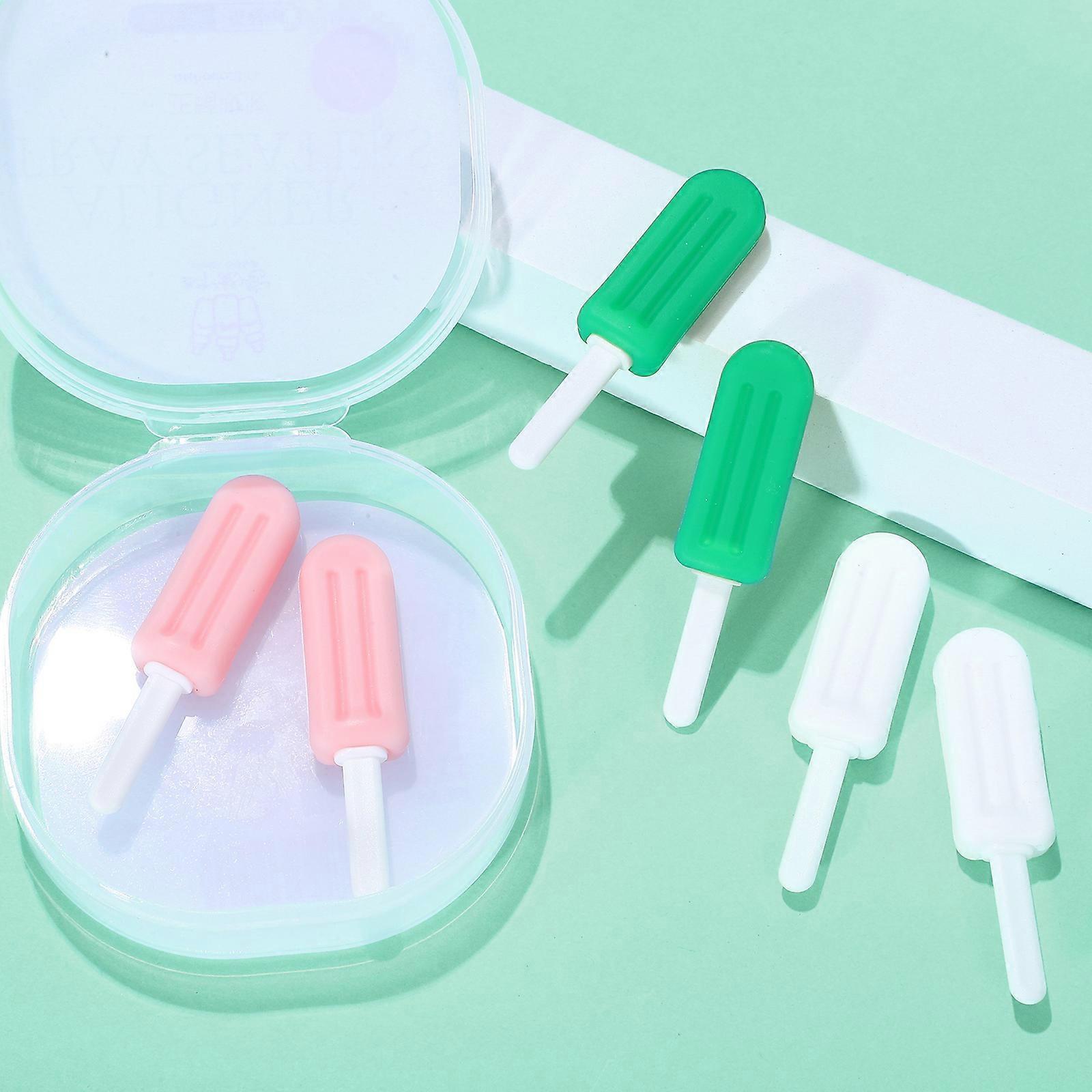 6 Pcs Popsicle-shaped Silicone Chewies with Grip Handles Braces Aligner ...