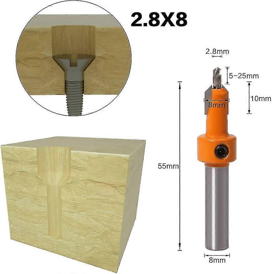 5 Pcs HSS Countersink Drill Bit Set, Woodworking Chamfer Screws Hole ...