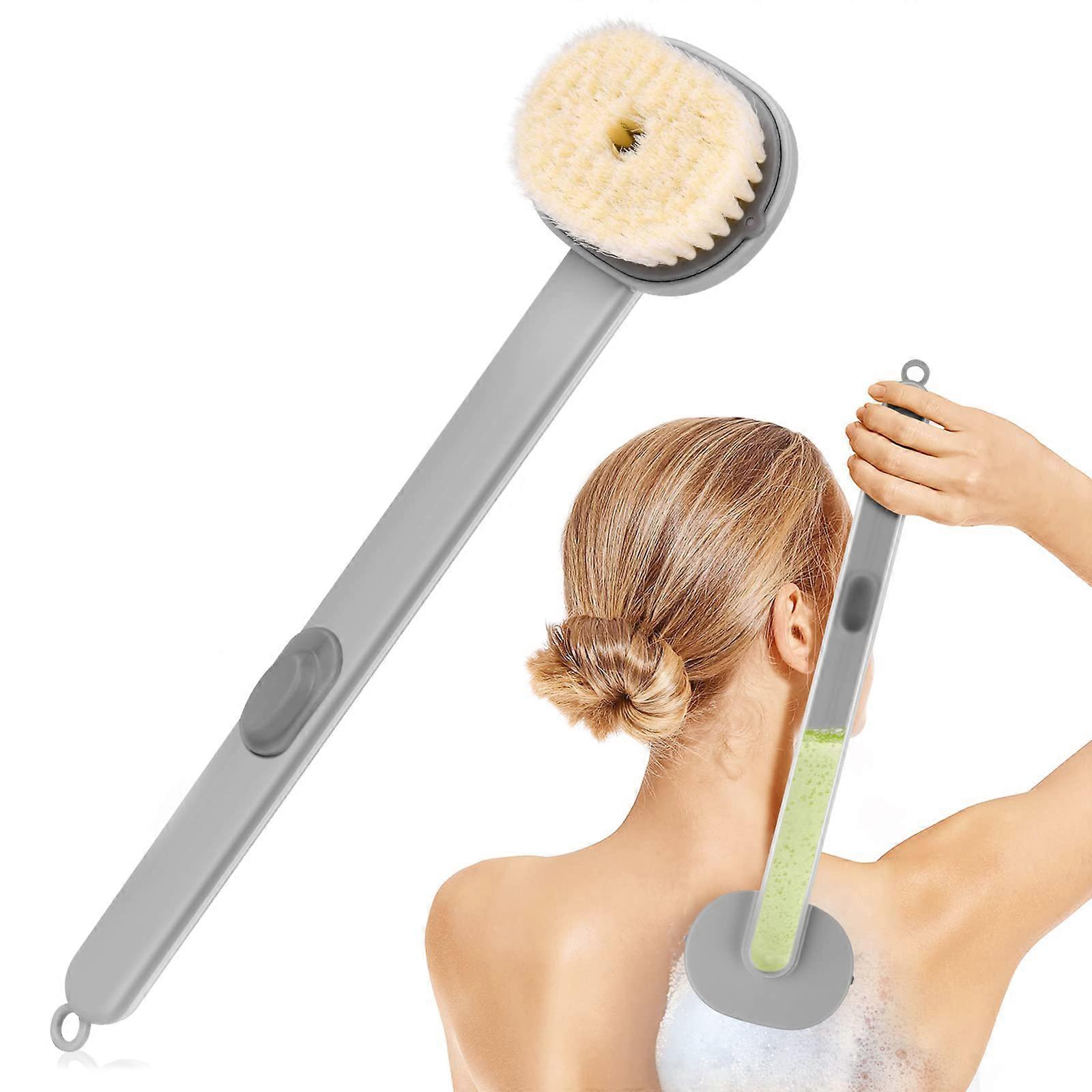 Back brush, back scrubber, natural bristles, bath brush with long ...