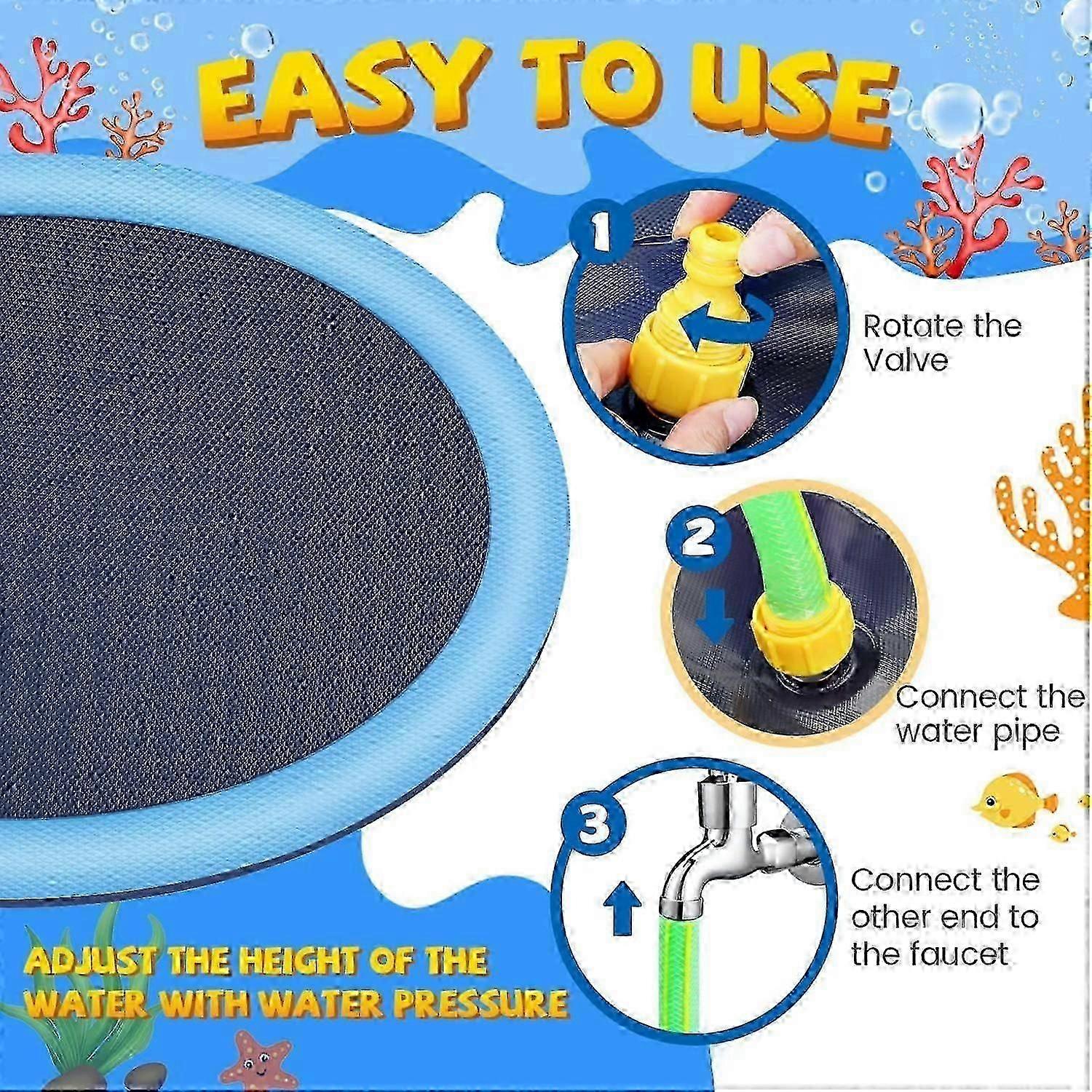 Splash Pad for Kids and Dogs, Extra Large Splash Pad, Non Slip Thicken ...