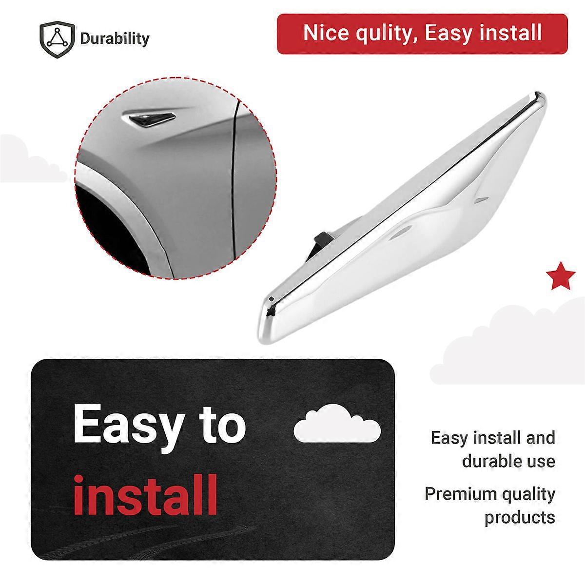 For - X3 X4 F25 F26 2013-2017 Front Side Chrome Trim Finisher Marker ...