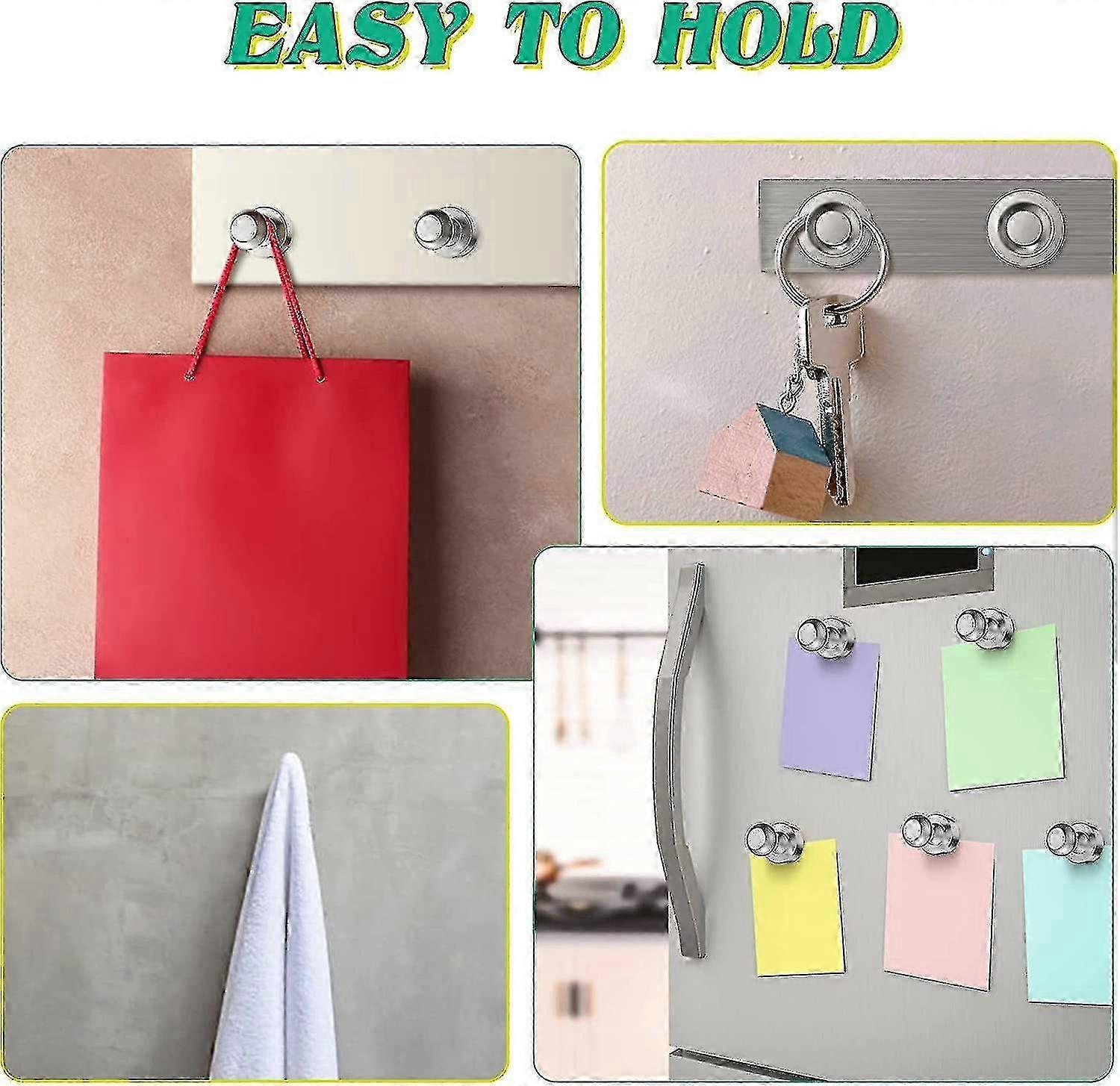 24pcs Fridge Magnet Metallic Strong Magnets 12x16mm Stainless Steel for ...