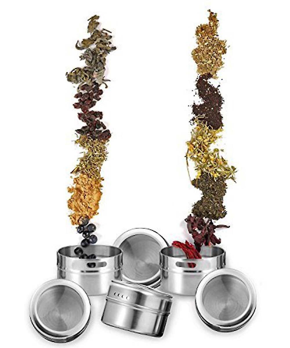 12 Wall Mounted Racks Magnetic Spice Tins For Spices, Seasoning, Herbs ...