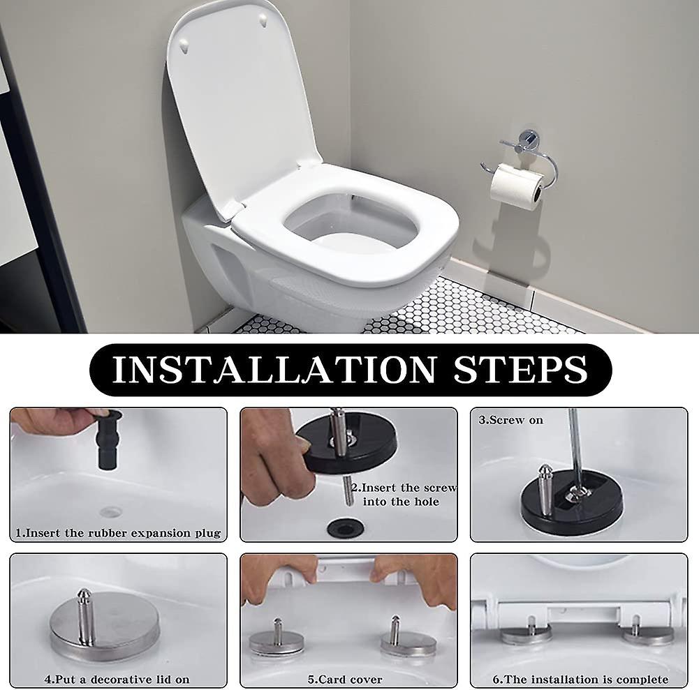 Toilet Seat Fixing, 4pcs Toilet Lid Fixing Rubber Extension Bolts, 304 ...